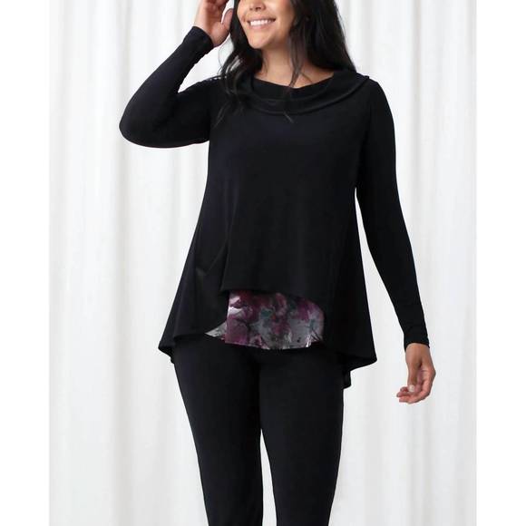 Sympli | Tops | New Sympli Whisper Split Top Back Long Sleeve In Floral ...